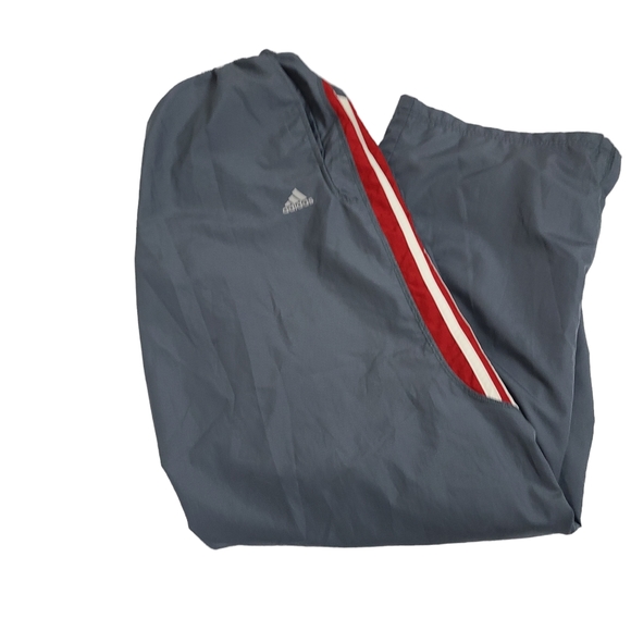 adidas | Pants | Adidas Mens Clima 365 Lined Track Pants Windbreaker Joggers Gray Red Stripes L ...